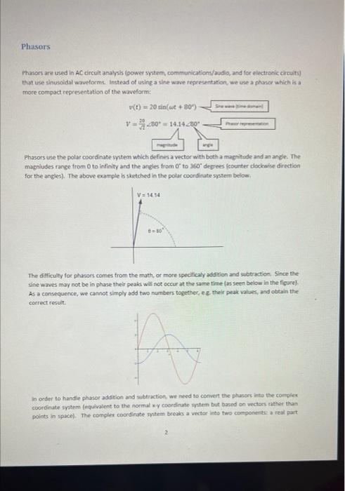 Solved Lab 1 Phasors: User Input, Error Conditions, and Math | Chegg.com