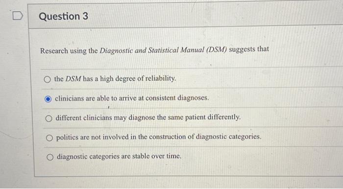 Solved Research using the Diagnostic and Statistical Manual | Chegg.com