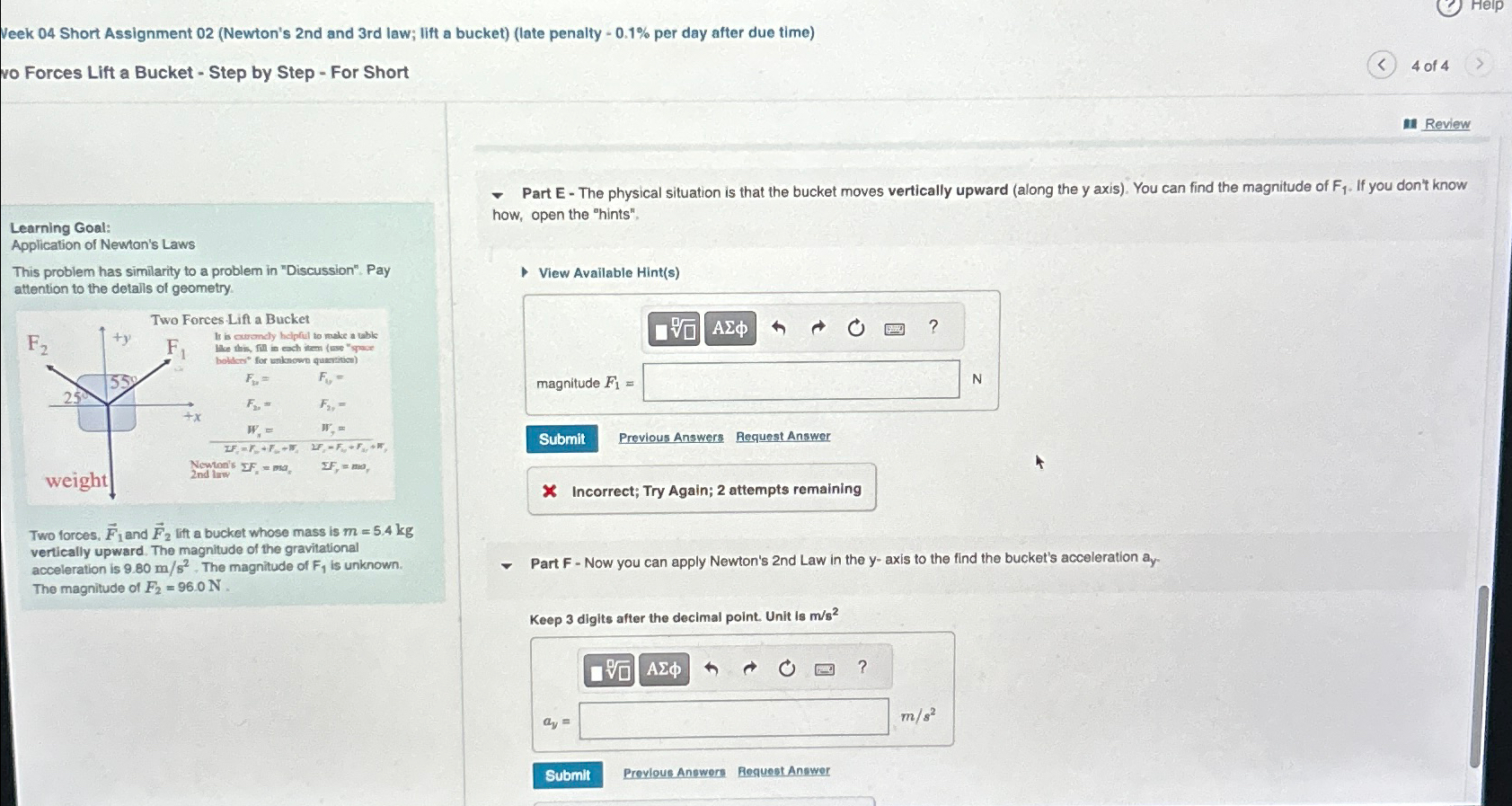 Solved Veek 04 ﻿Short Assignment 02 (Newton's 2nd and 3rd | Chegg.com