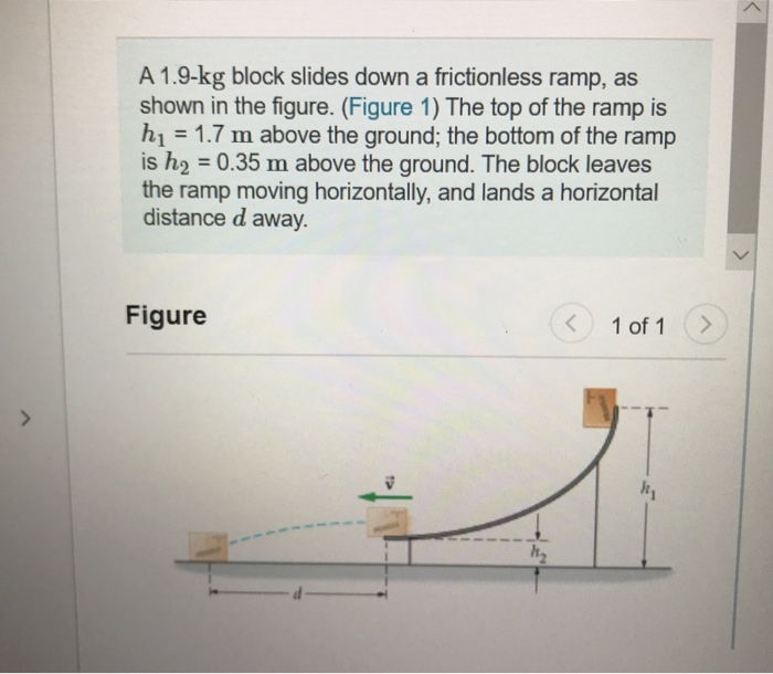 Solved A 1.9-kg block slides down a frictionless ramp, as | Chegg.com