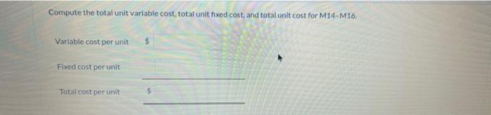 Solved help computer total unit variable cost total unit | Chegg.com