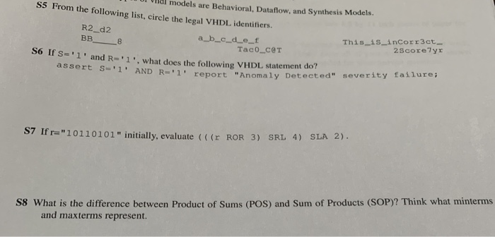 Solved Vild models are Behavioral, Dataflow, and Synthesis | Chegg.com