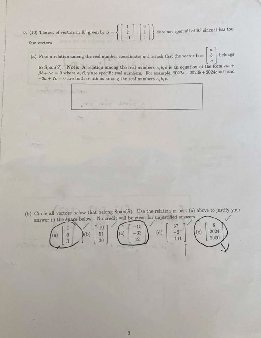 Solved (10) ﻿The set of vectors in R3 ﻿given by | Chegg.com