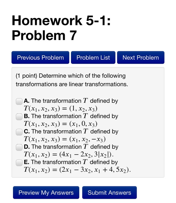 Solved Homework 5 1 Problem 7 Previous Problem Problem List
