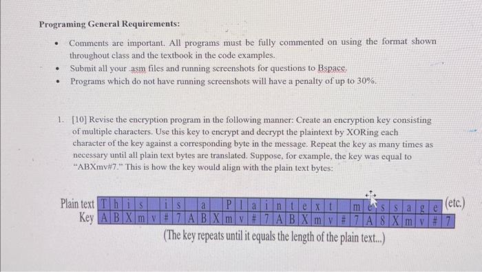 Programing General Requirements: - Comments are | Chegg.com