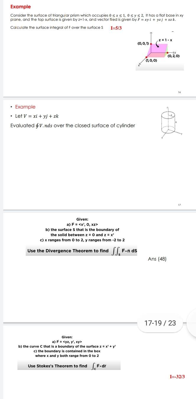 Solved Example Consider the surface of triangular prism | Chegg.com