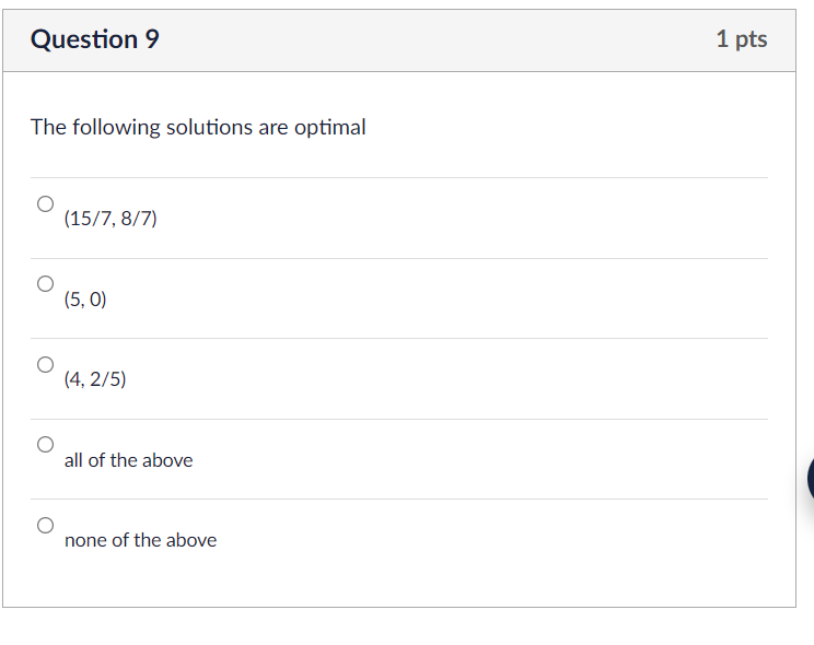 Solved Question 9The following solutions are | Chegg.com