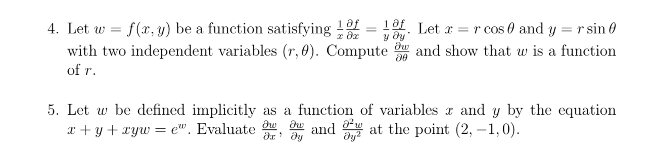 Solved Let w=f(x,y) ﻿be a function satisfying | Chegg.com