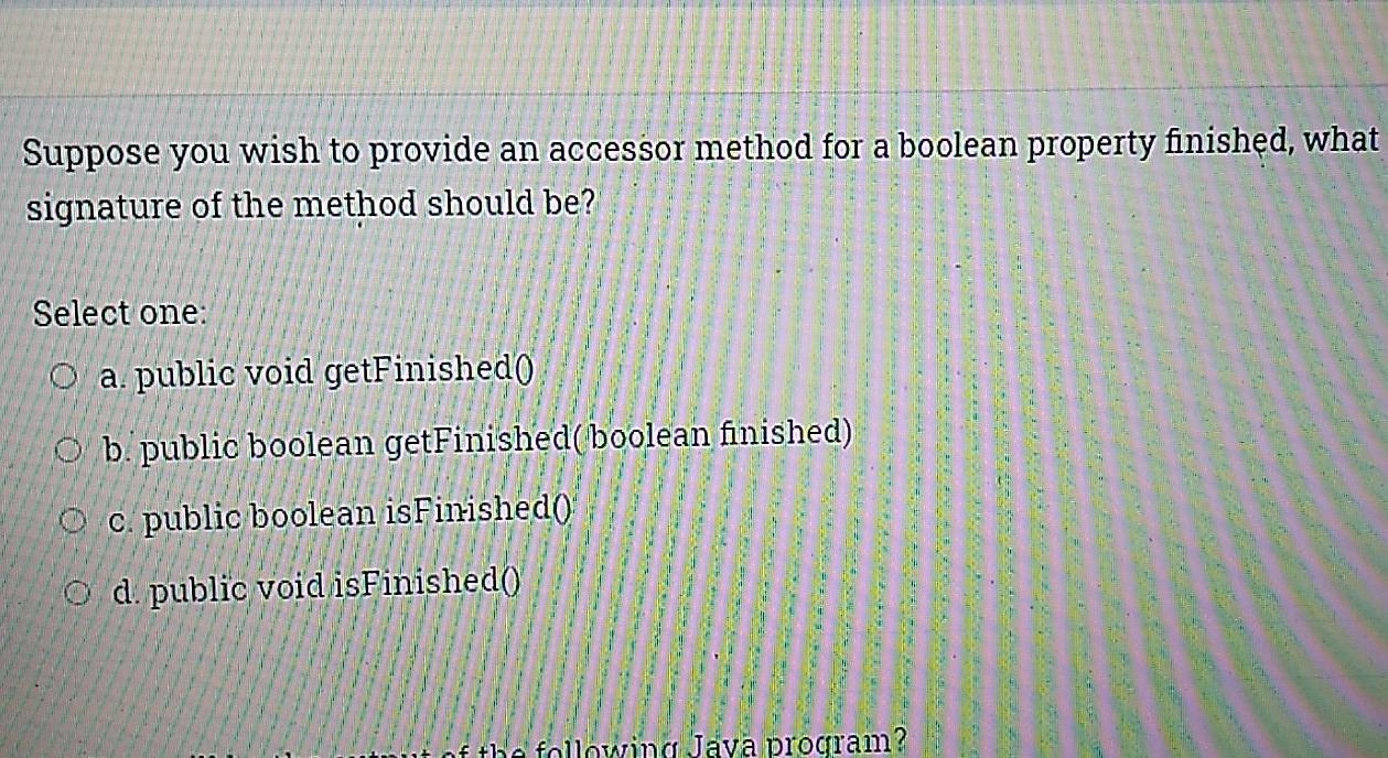 Solved Suppose you wish to provide an accessor method for a | Chegg.com