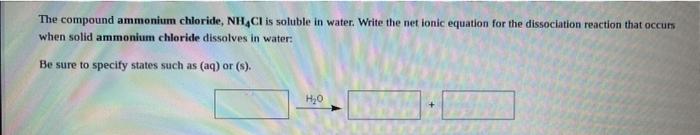 Solved The compound chromium(II) chloride, CrCl, is soluble | Chegg.com