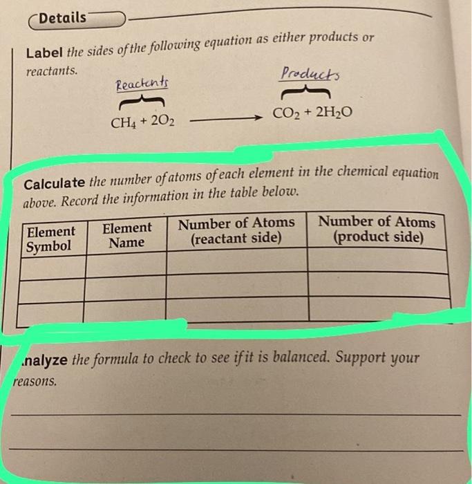 Solved Label the sides of the following equation as either | Chegg.com