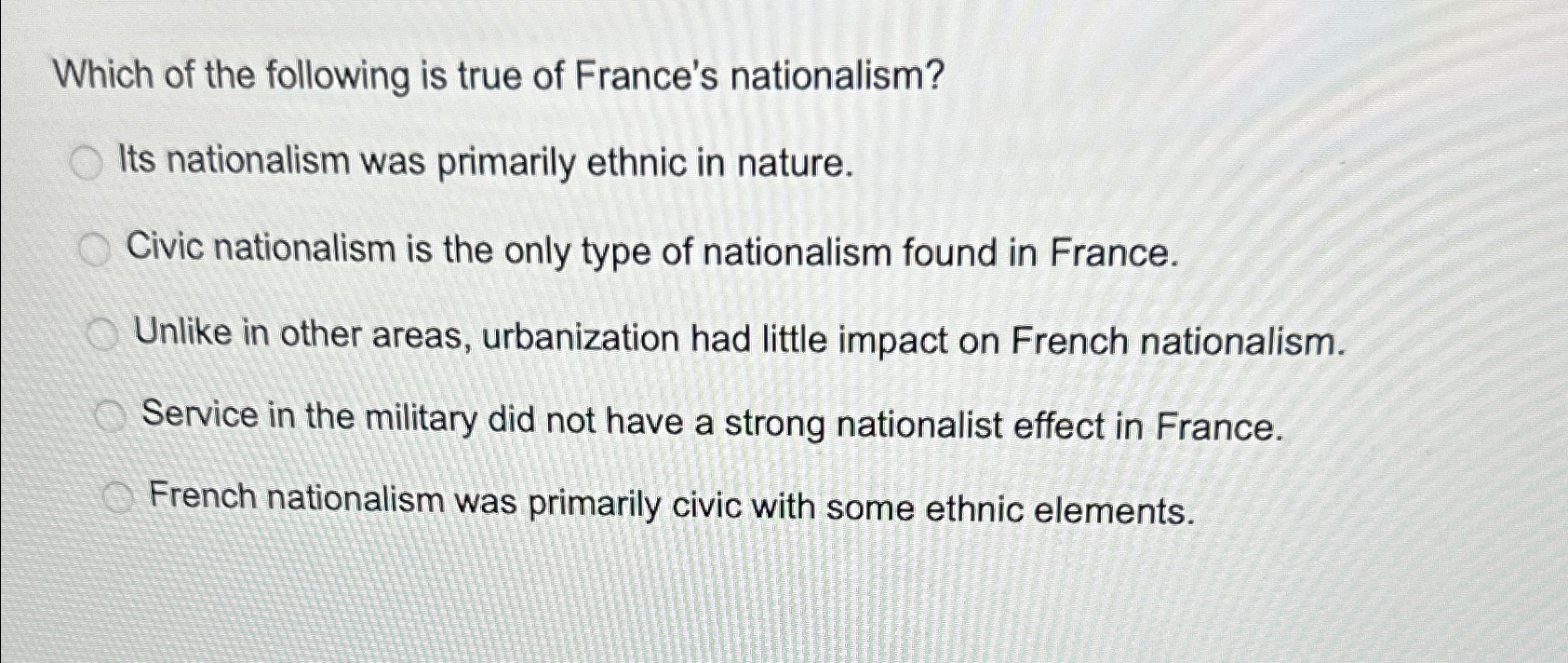 Solved Which of the following is true of France's | Chegg.com