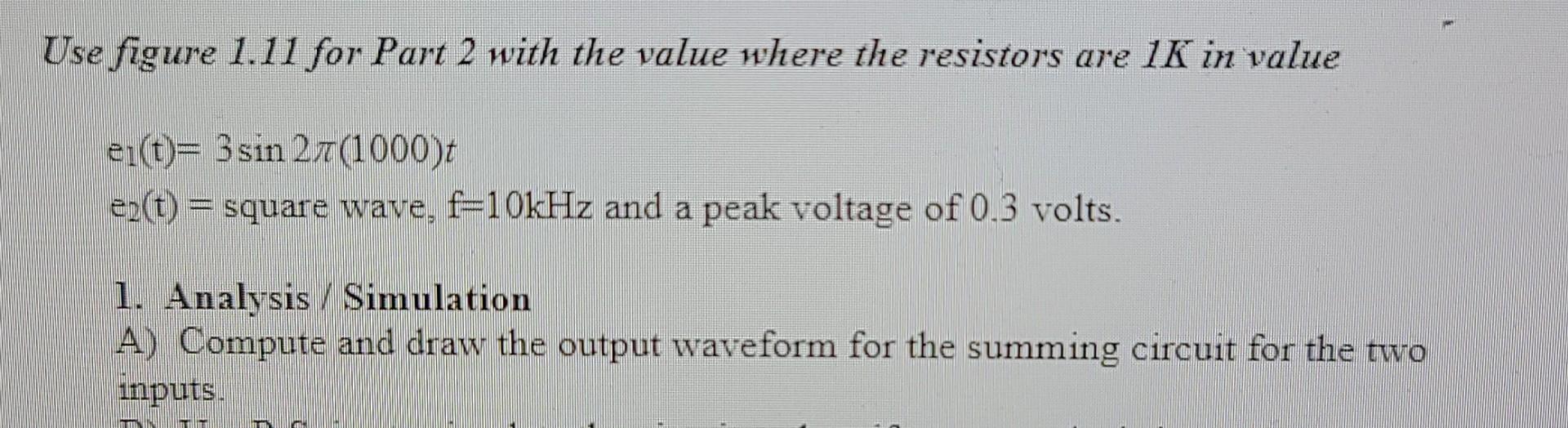 Solved Use figure 1.11 for Part 2 with the value where the | Chegg.com