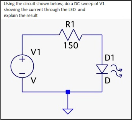 Solved Using the circuit shown below, do a DC sweep of | Chegg.com