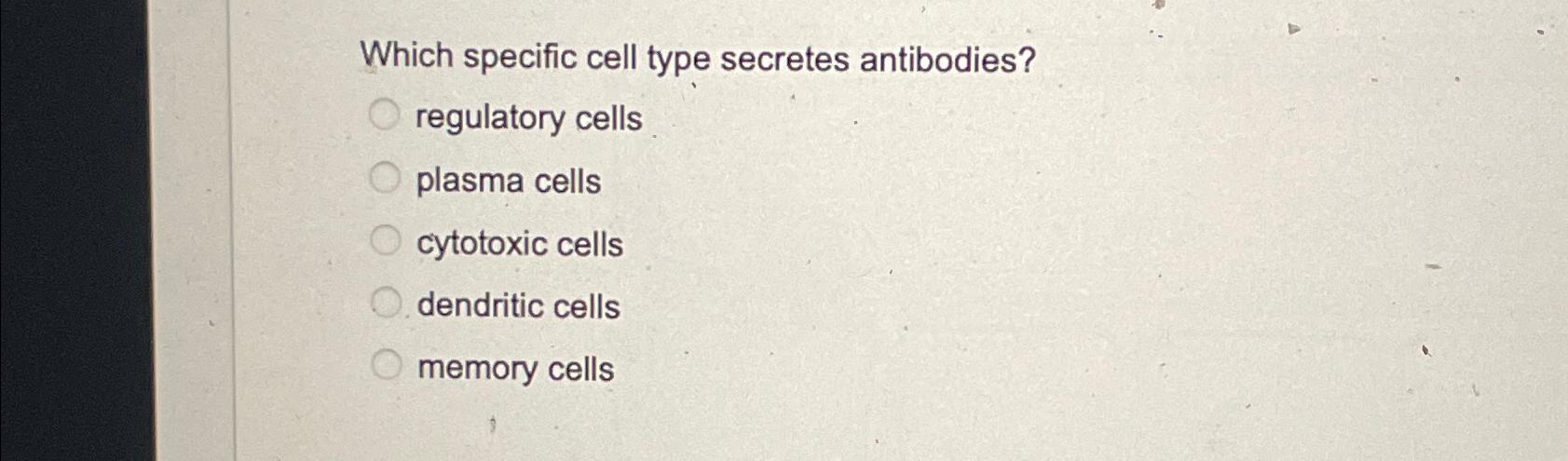 Solved Which specific cell type secretes | Chegg.com