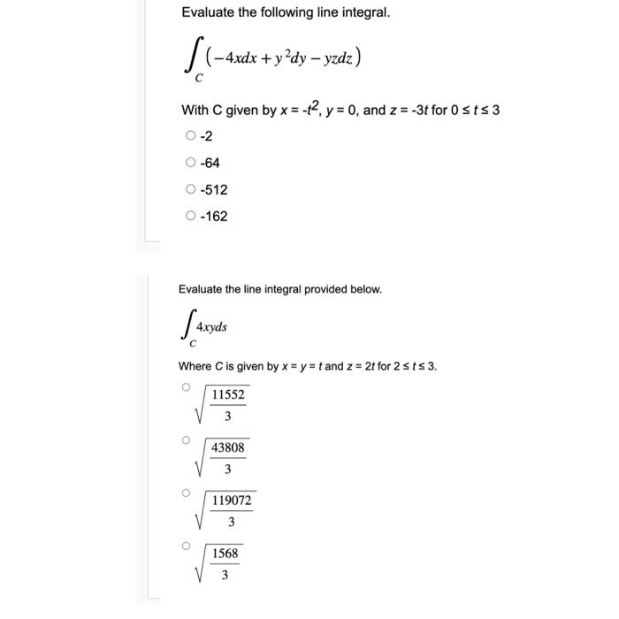 Solved Evaluate the following line integral. | Chegg.com