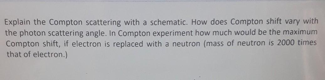 Solved Explain the Compton scattering with schematic. How | Chegg.com