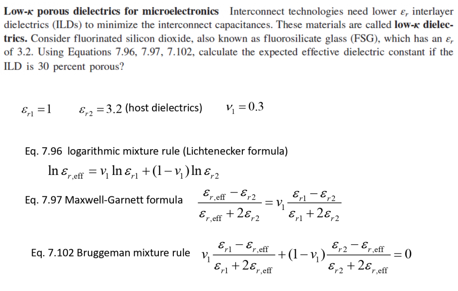 Solved Low-к ﻿porous dielectrics for microelectronics | Chegg.com