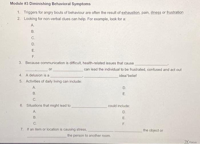 Solved Module 1 Understanding Alzheimer's and Dementia 1. | Chegg.com