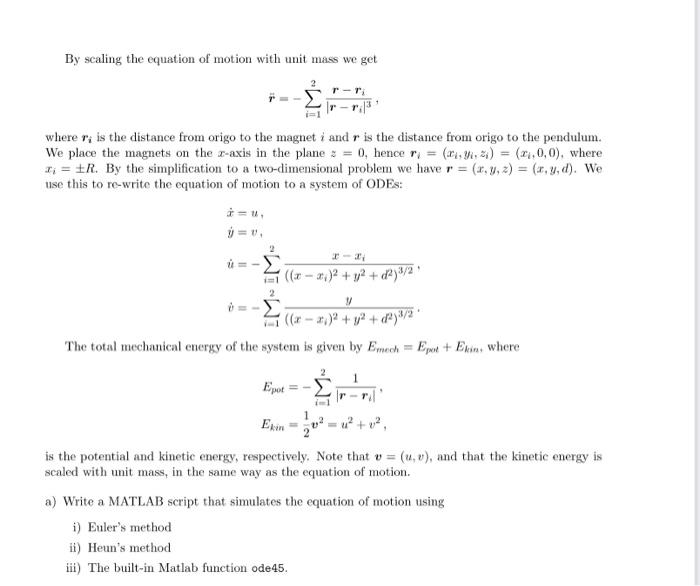 Solved The Random Oscillating Magnetic Pendulum (ROMP) is a | Chegg.com