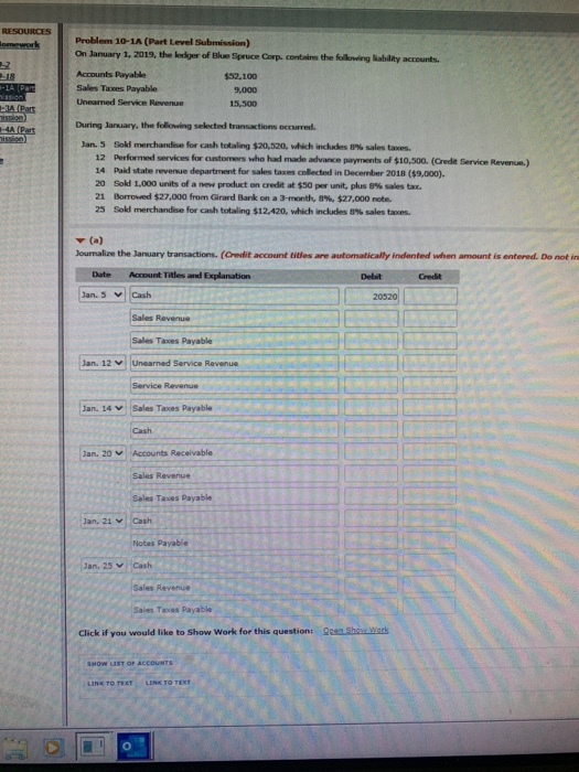 Solved RESOURCES Homework Problem 10-1A (Part Level | Chegg.com