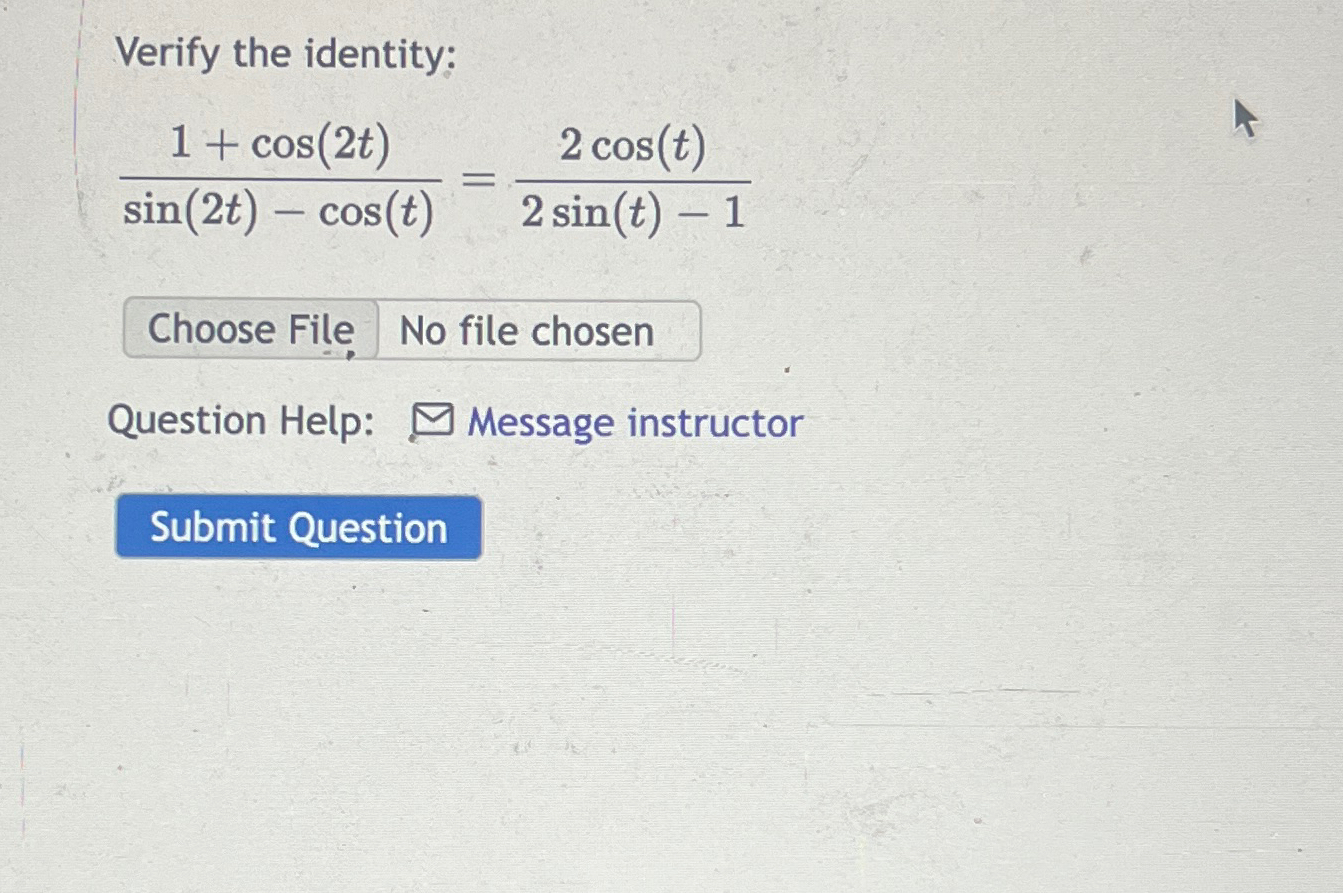 Solved Verify the | Chegg.com