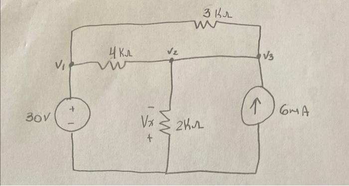 Solved Find Vx using node voltage analysis: | Chegg.com