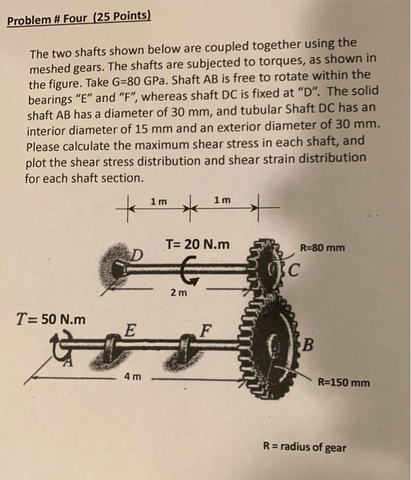 Solved Problem # Four (25 Points) The two shafts shown below | Chegg.com
