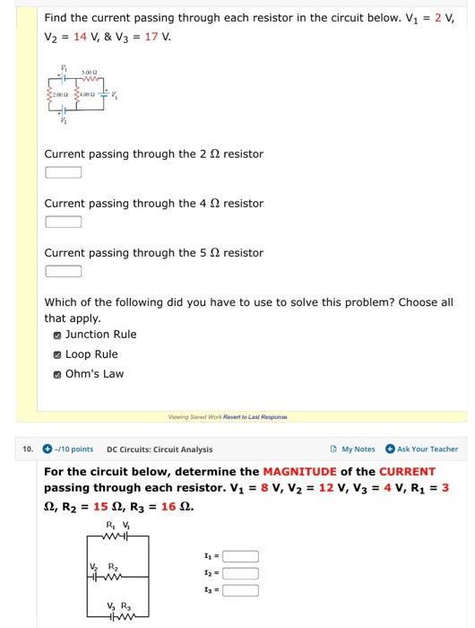 Solved Find the current passing through each resistor in the | Chegg.com