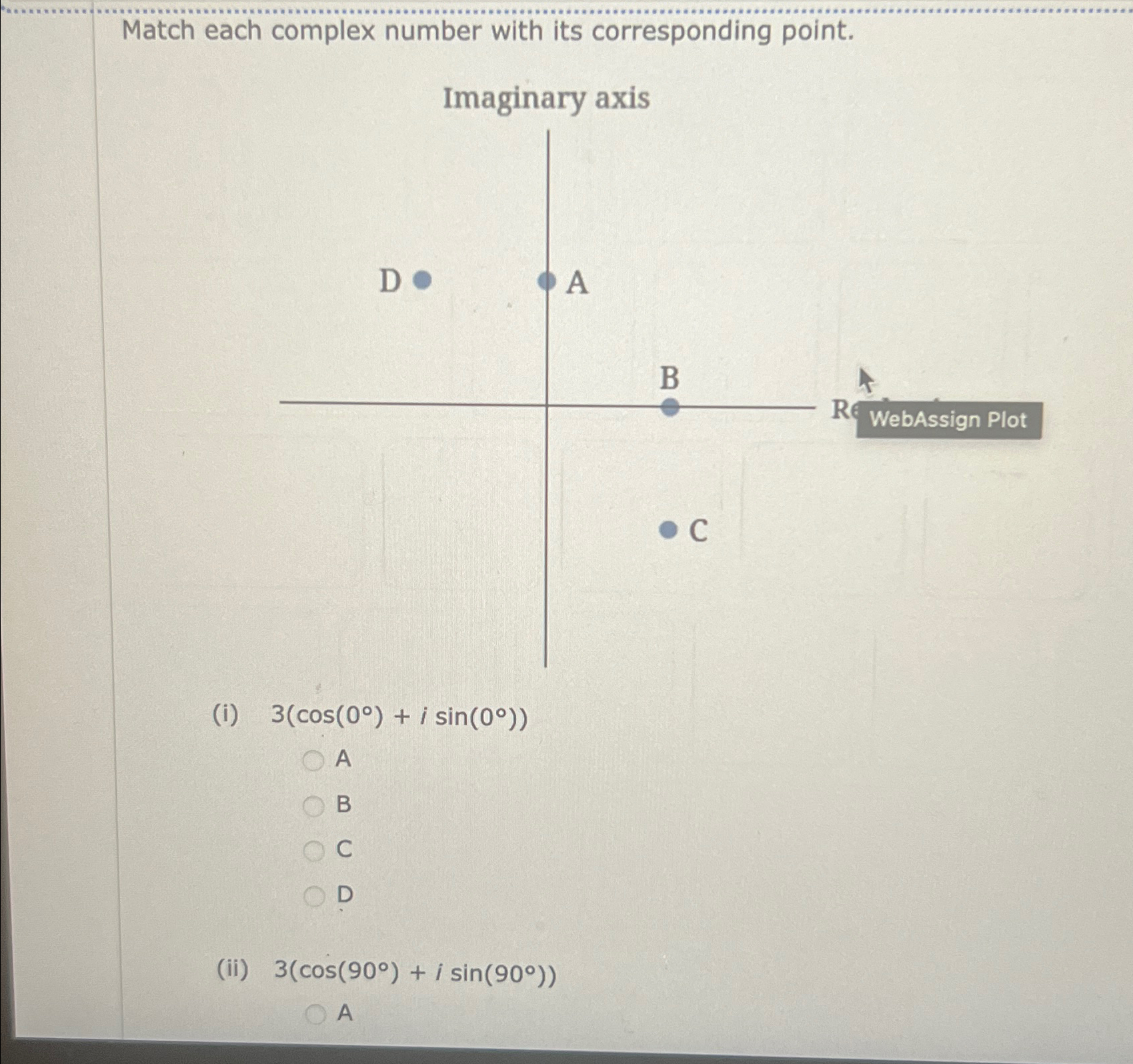 Solved Match each complex number with its corresponding | Chegg.com
