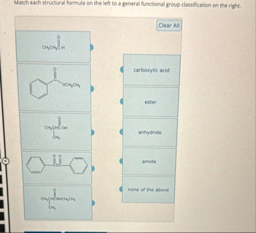 Solved Match each structural formula on the left to a | Chegg.com