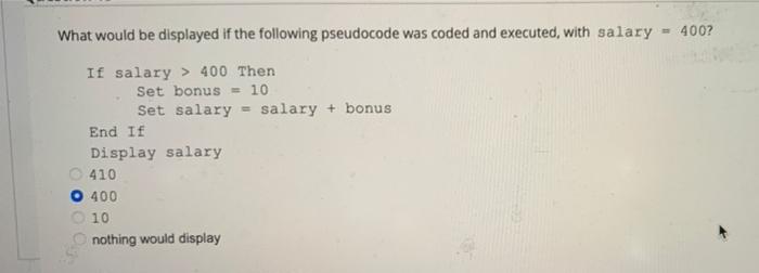 Solved What Would Be Displayed If The Following Pseudocode 