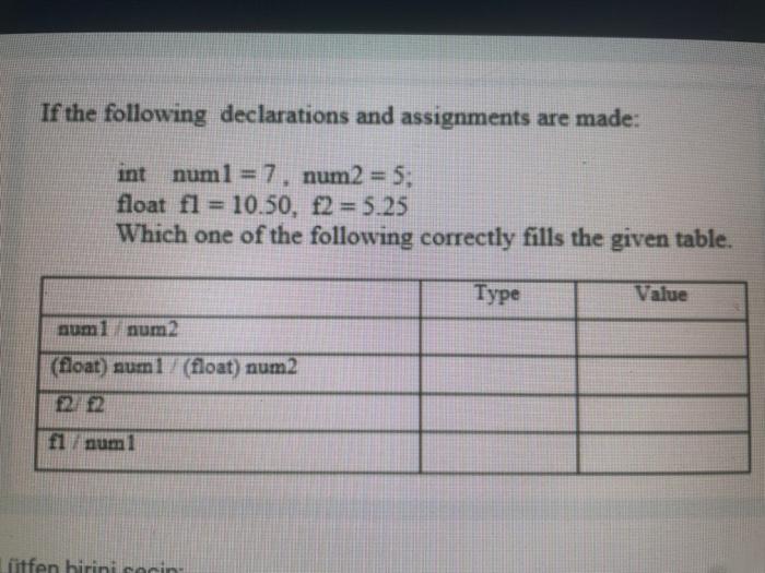 Solved If the following declarations and assignments are | Chegg.com