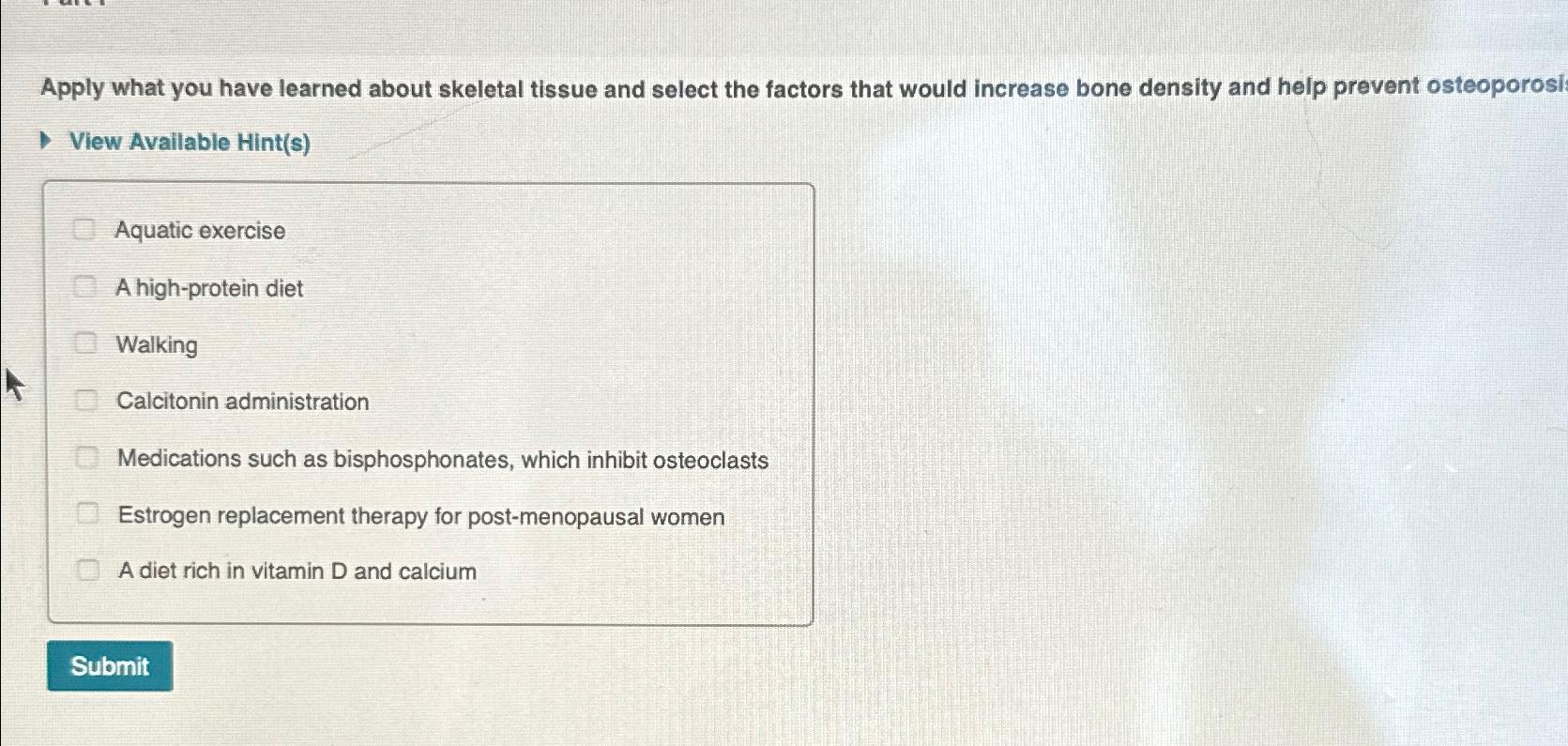 Solved Apply what you have learned about skeletal tissue and | Chegg.com