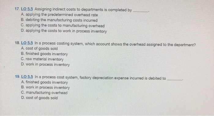 Solved 12. LO 5.3 The initial processing department had a | Chegg.com