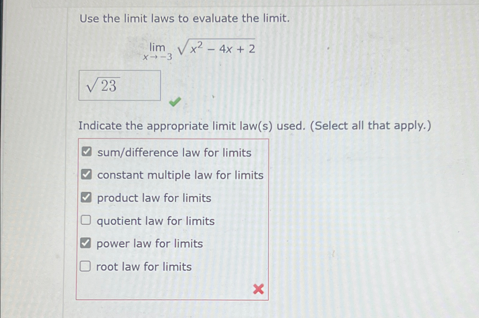 Solved Use the limit laws to evaluate the | Chegg.com