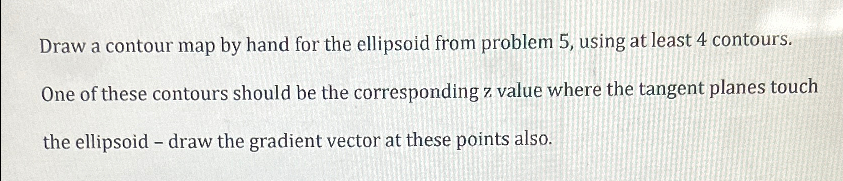 Solved Draw a contour map by hand for the ellipsoid from | Chegg.com