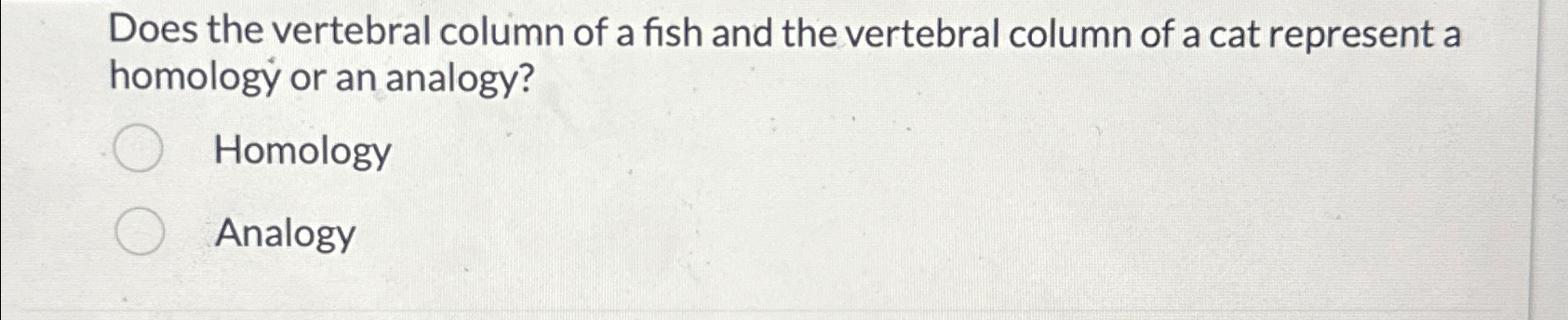 Solved Does the vertebral column of a fish and the vertebral | Chegg.com