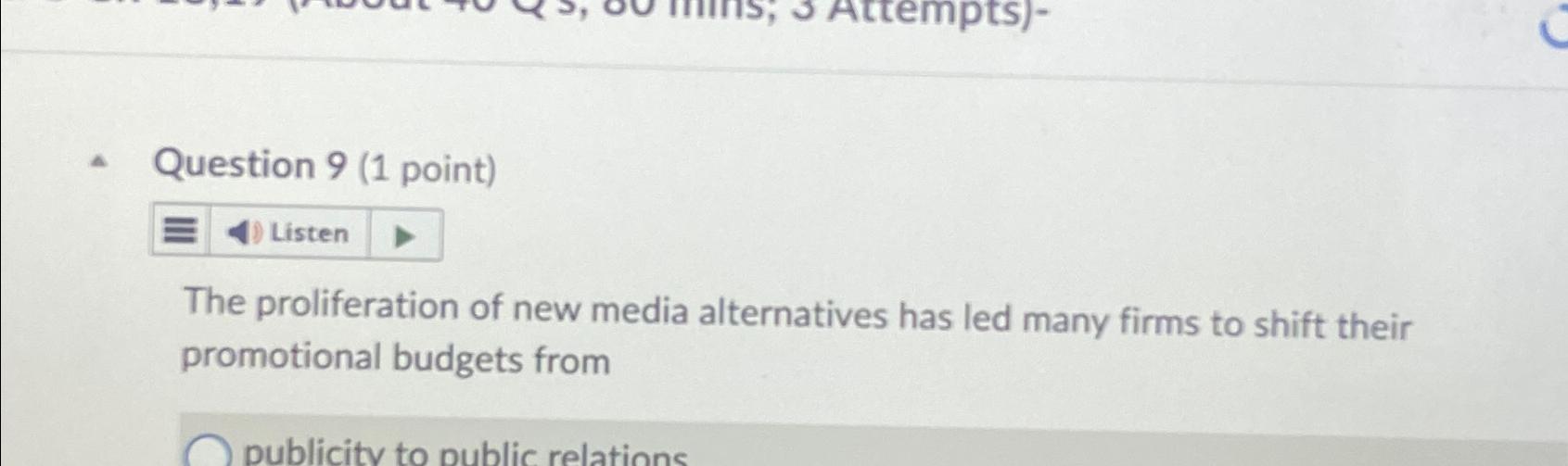 Solved Question 9 (1 ﻿point)ListenThe proliferation of new | Chegg.com