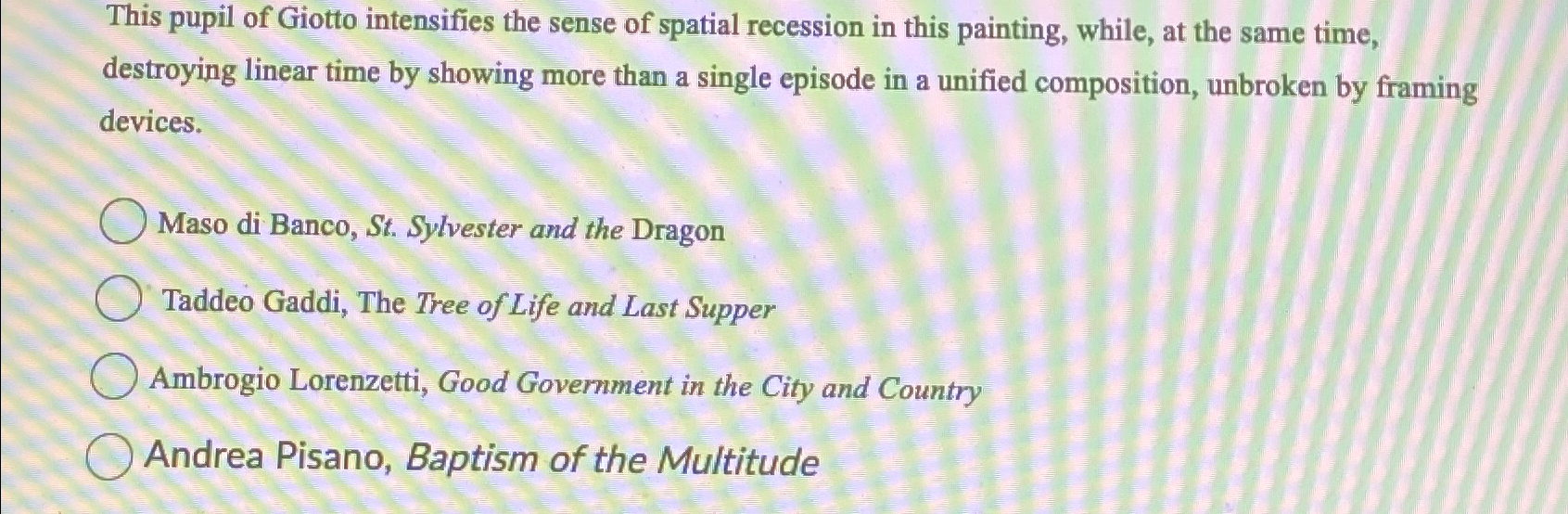 Solved This pupil of Giotto intensifies the sense of spatial | Chegg.com
