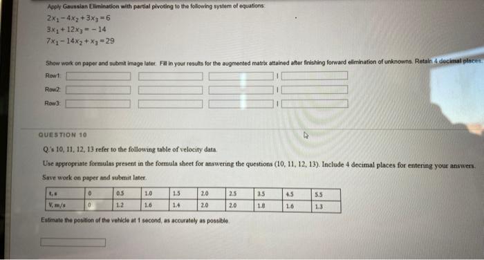 Solved Apply Gaussian Elimination with partial pivoting to | Chegg.com