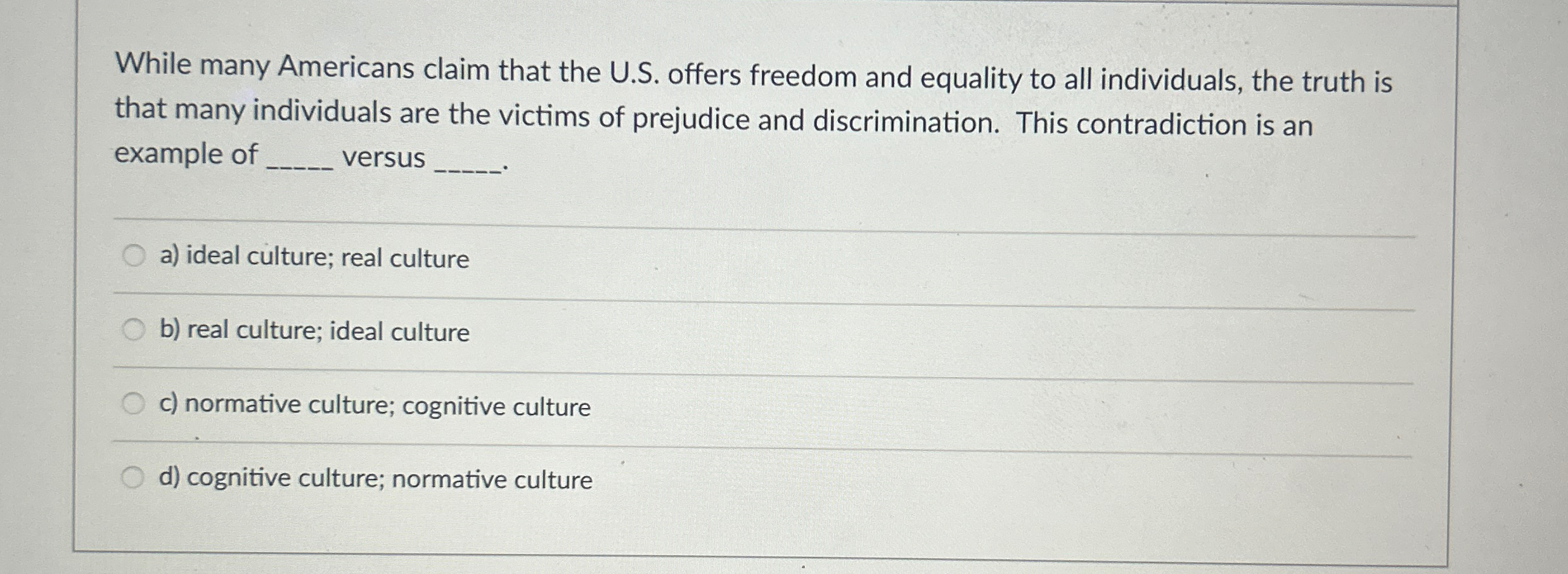 Solved While many Americans claim that the U.S. ﻿offers | Chegg.com