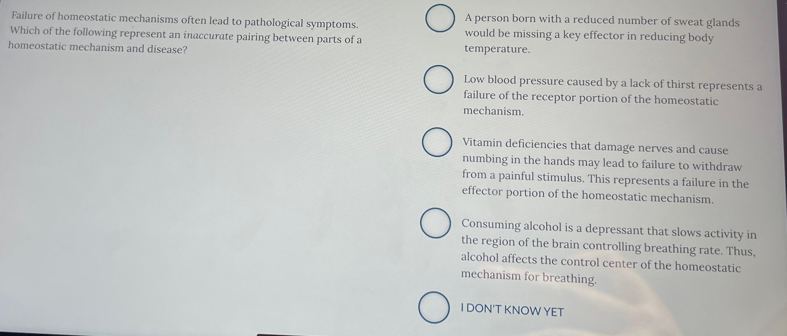 Solved Failure of homeostatic mechanisms often lead to | Chegg.com