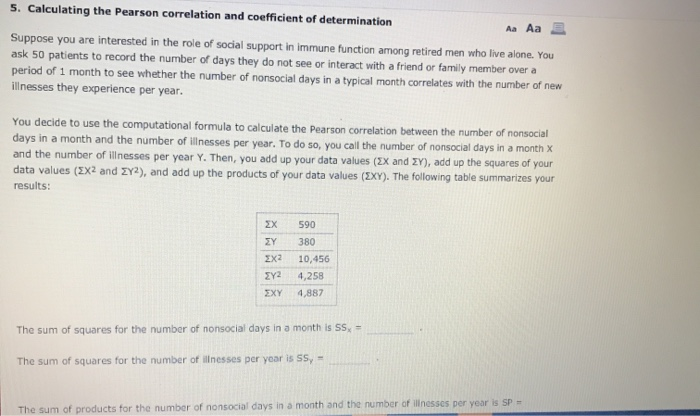Solved 5. Calculating the Pearson correlation and | Chegg.com