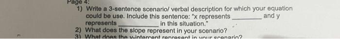 Solved 1) Write a 3-sentence scenario/ verbal description | Chegg.com