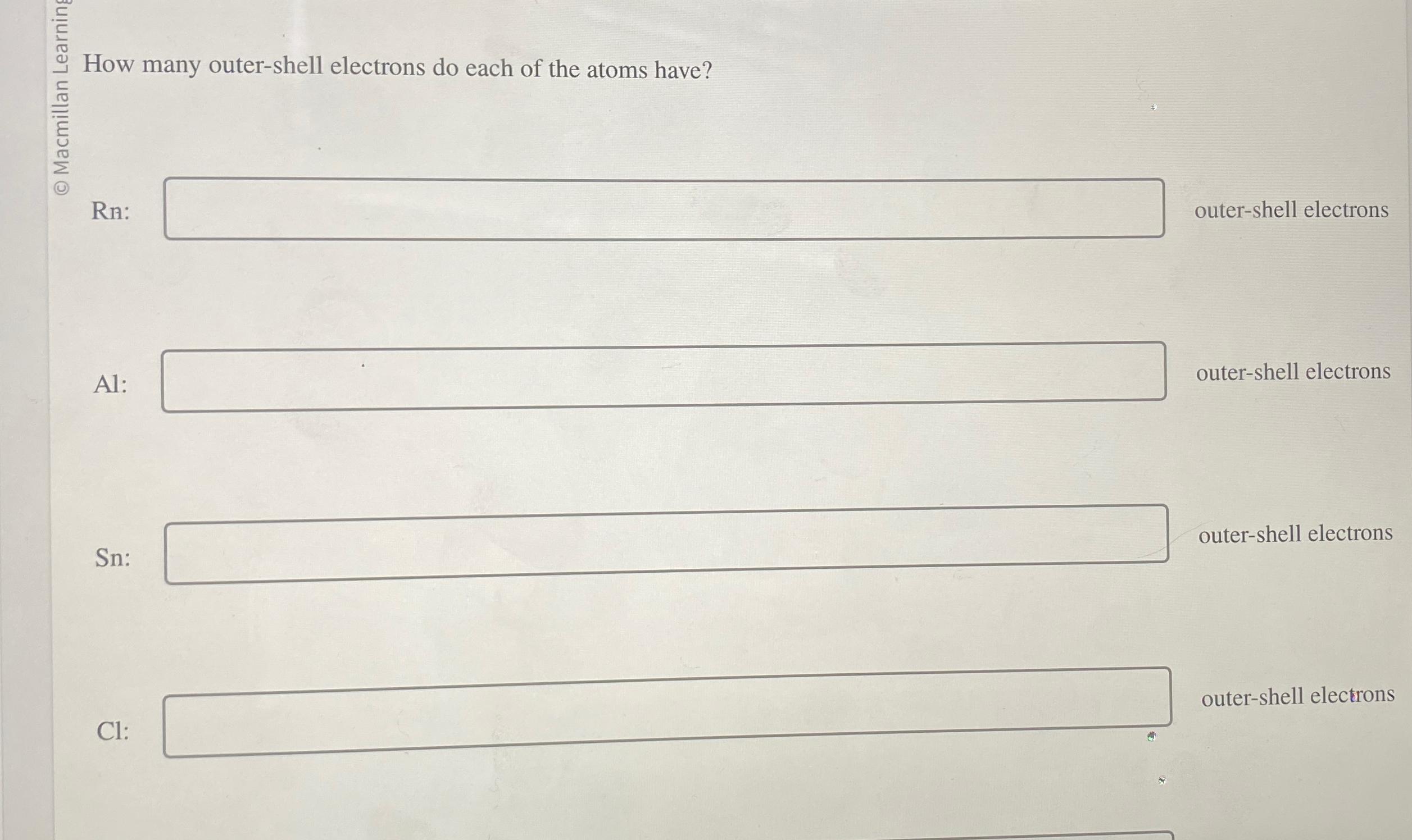 Solved Rn ﻿: outer-shell electronsAl ﻿: outer-shell | Chegg.com