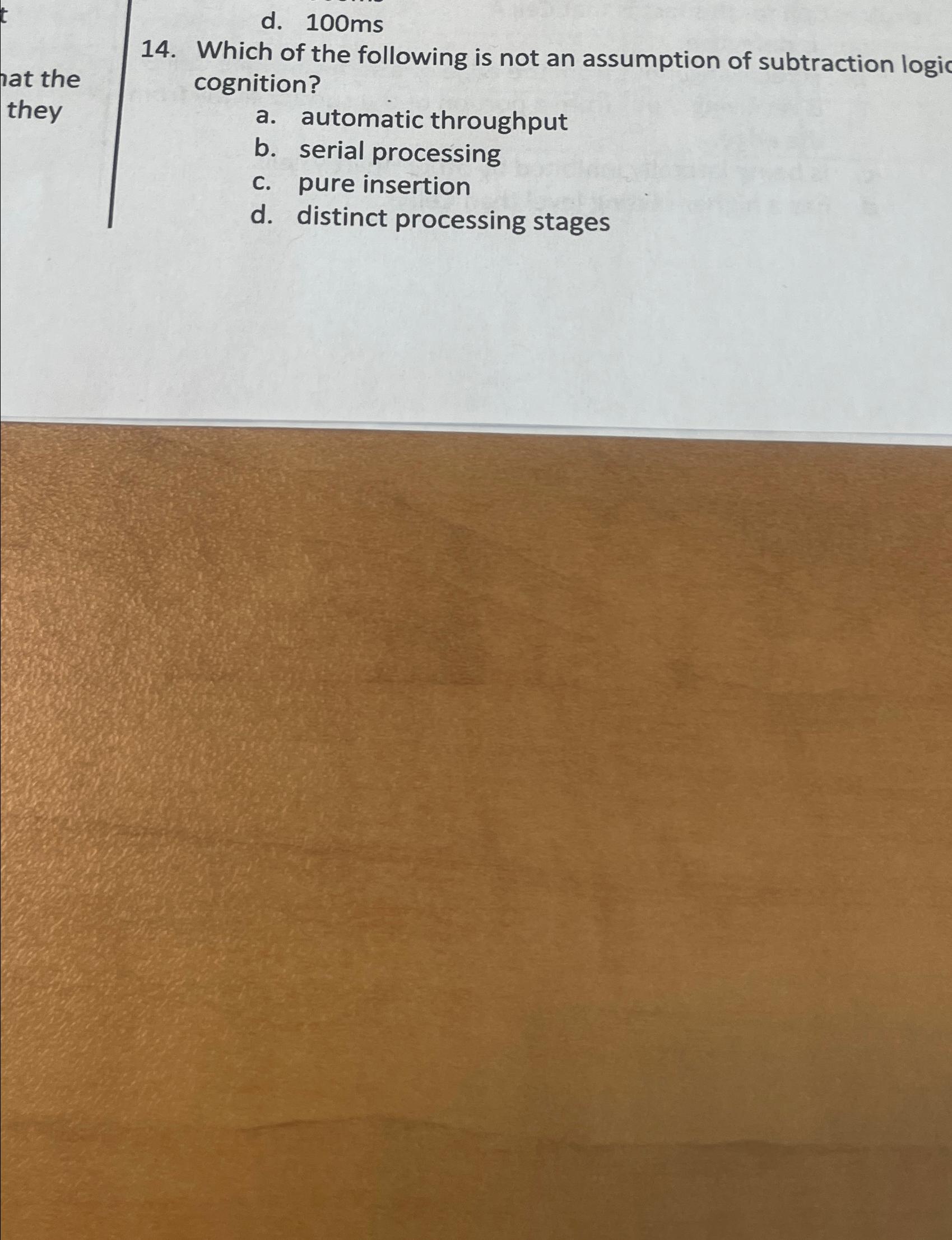 Solved 14. ﻿Which of the following is not an assumption of | Chegg.com