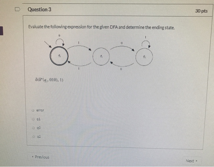 Solved Question 1 Identify the 5-Tuple for the following DFA | Chegg.com