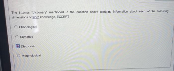 Solved The internal "dictionary" mentioned in the question | Chegg.com
