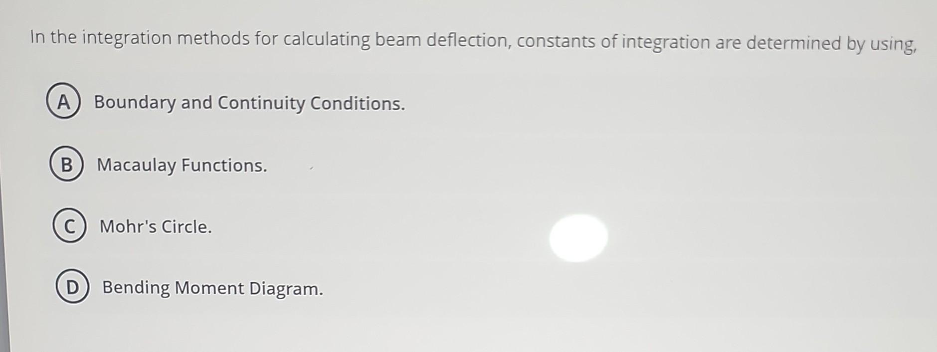 Solved In the integration methods for calculating beam | Chegg.com